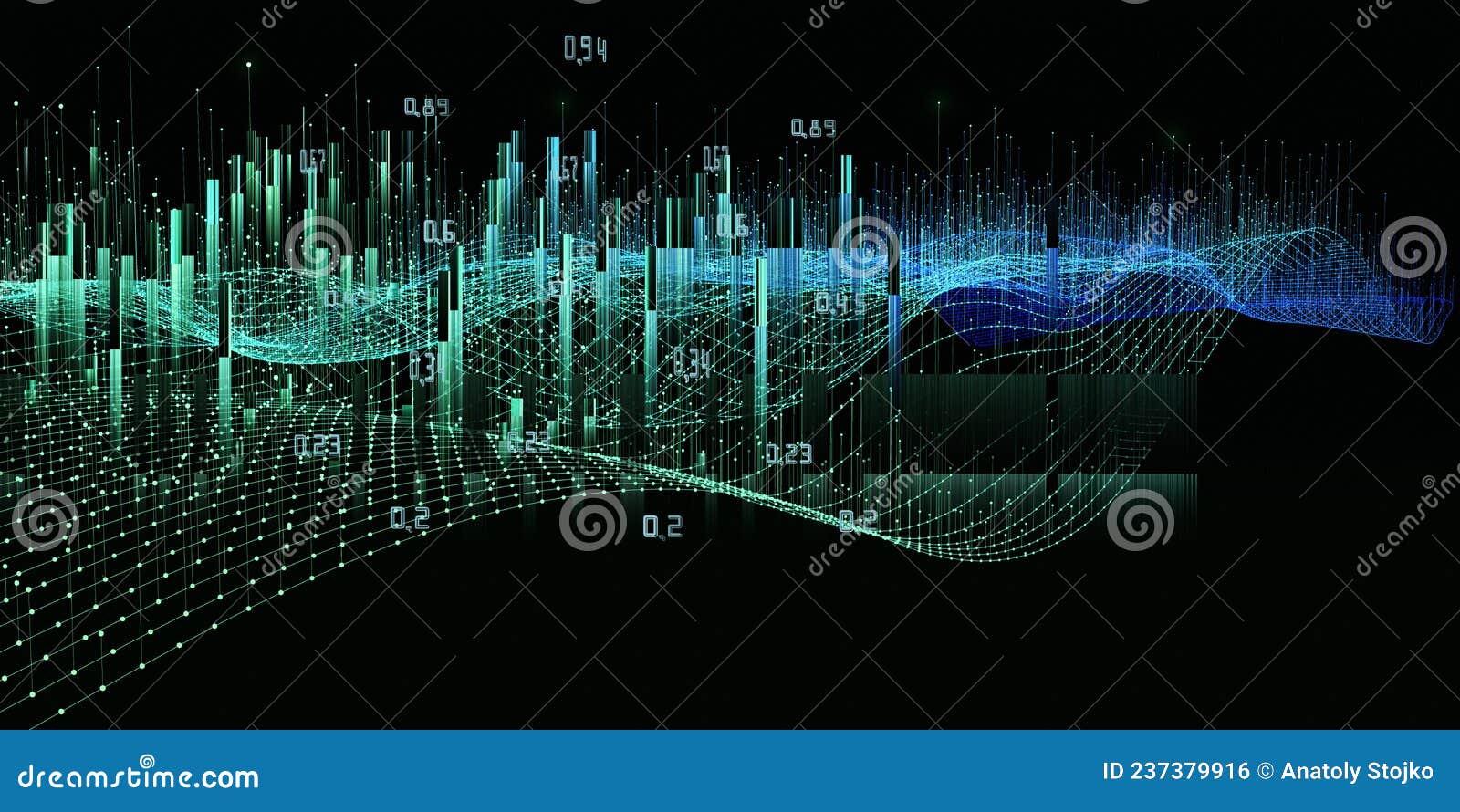 Abstract Technology Background with Polygonal Technology Grid and Data. Analytics Data ...