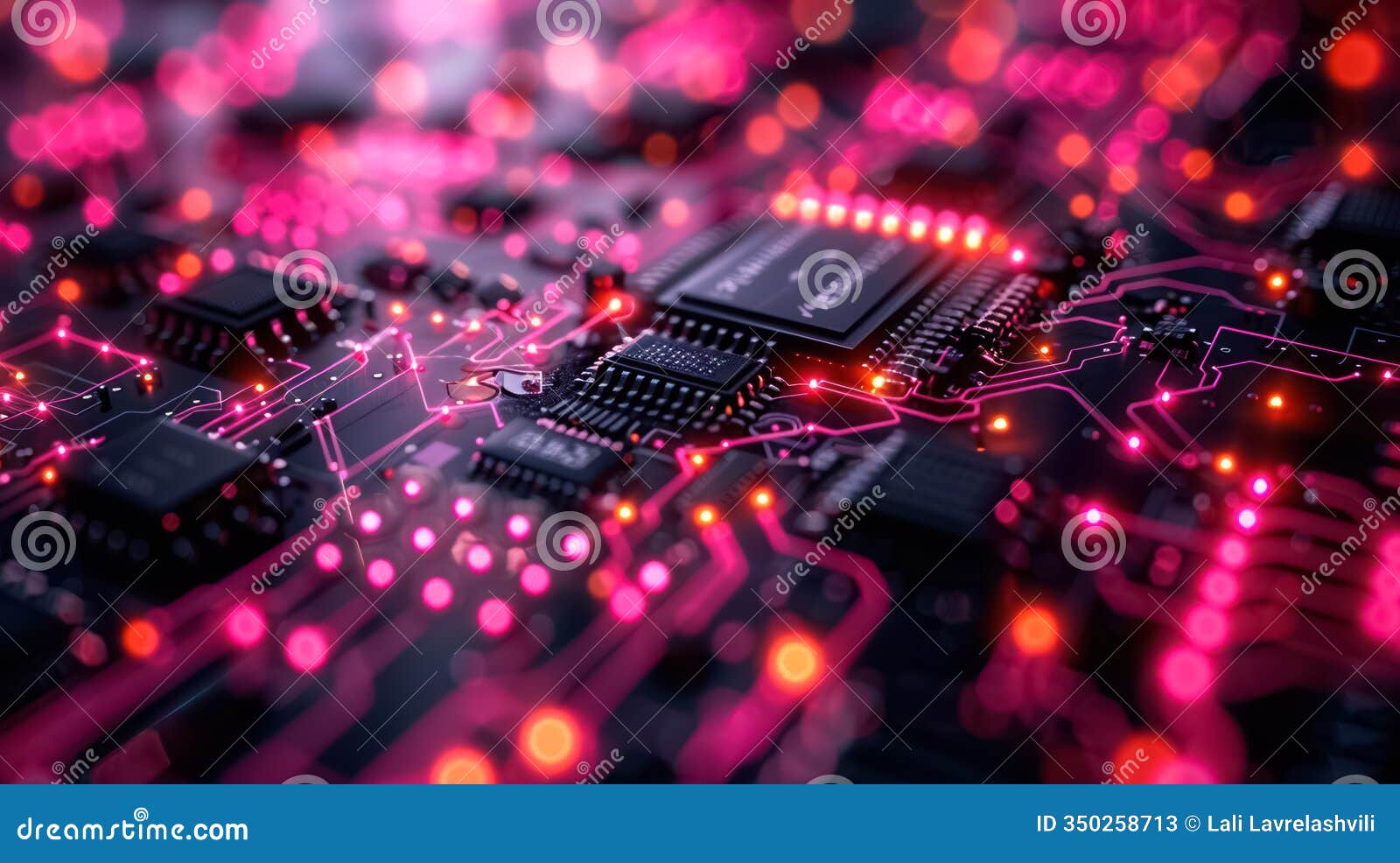 Abstract Technology Background of a Quantum Computing System with ...