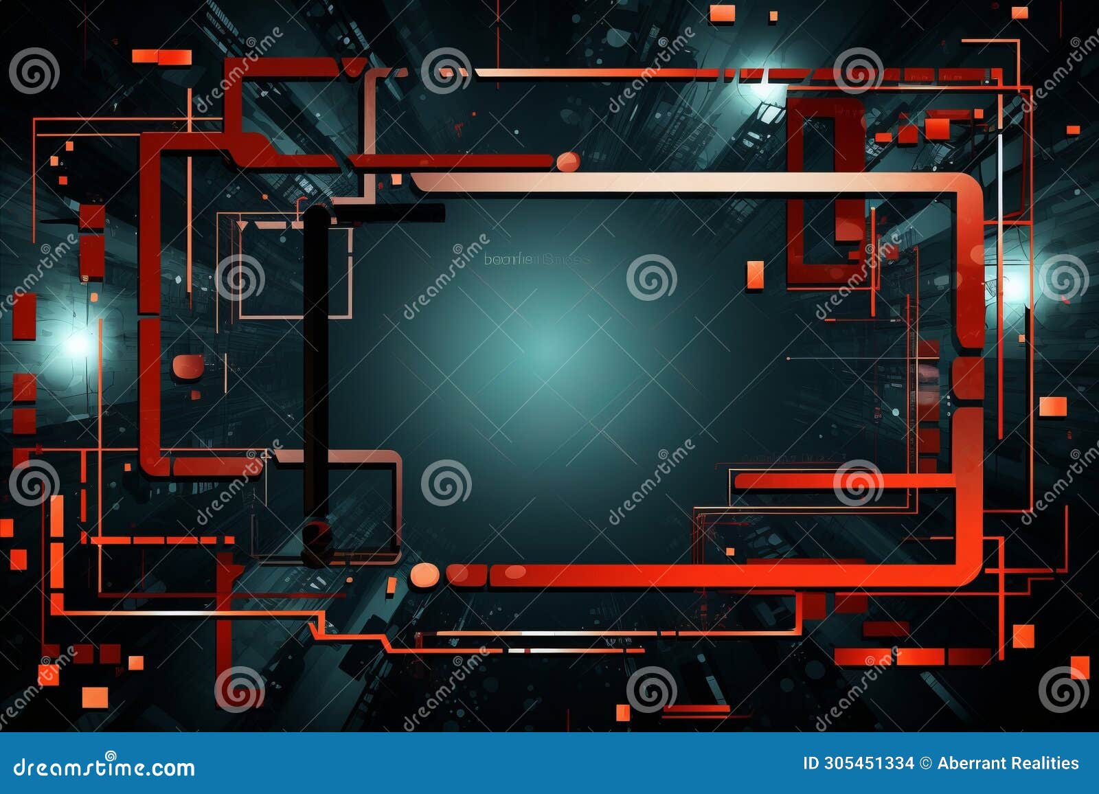 Abstract Technology Background with Red and Black Lines Stock Illustration - Illustration of ...
