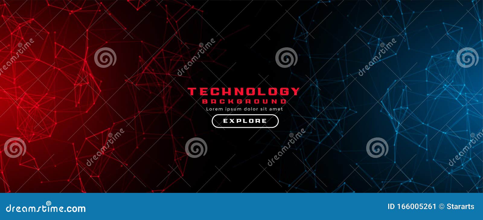 Abstract Technology Background with Red and Blue Lights Stock Vector ...