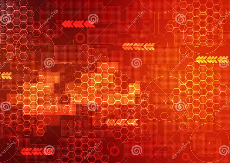 Abstract Technology Background Red Stock Illustration - Illustration of ...