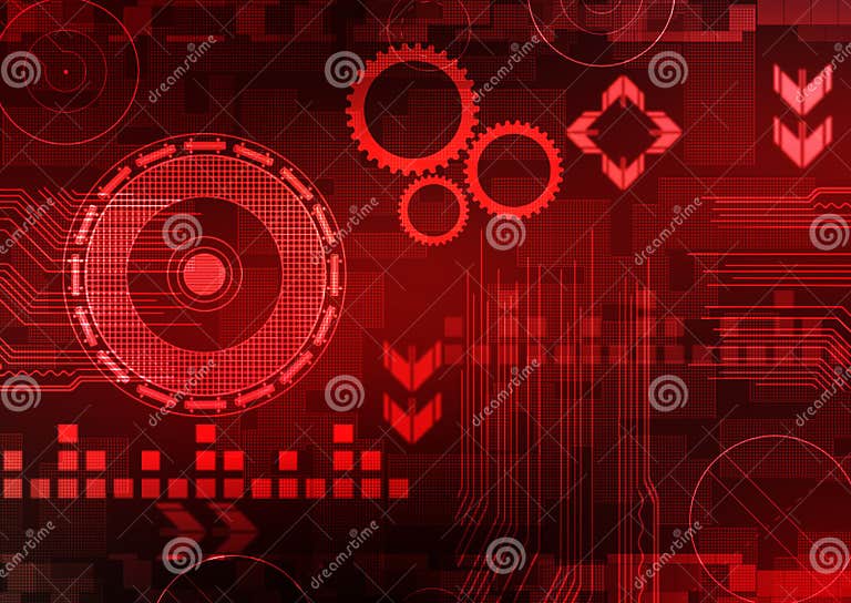 Abstract Technology Background Red Stock Illustration - Illustration of ...