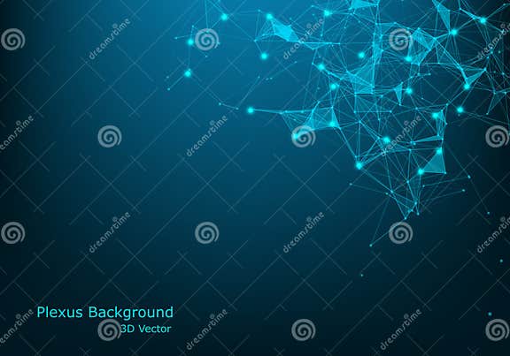 Abstract Technology Background. Science Background. Big Data. Background Vector. Plexus Effect ...