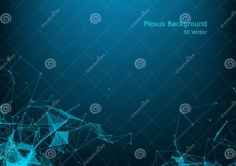 Abstract Technology Background. Science Background. Big Data. Background Vector. Plexus Effect ...