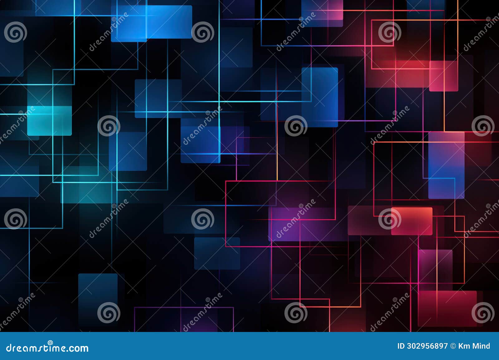 Abstract Technology Background with Squares and Rectangles. Vector ...
