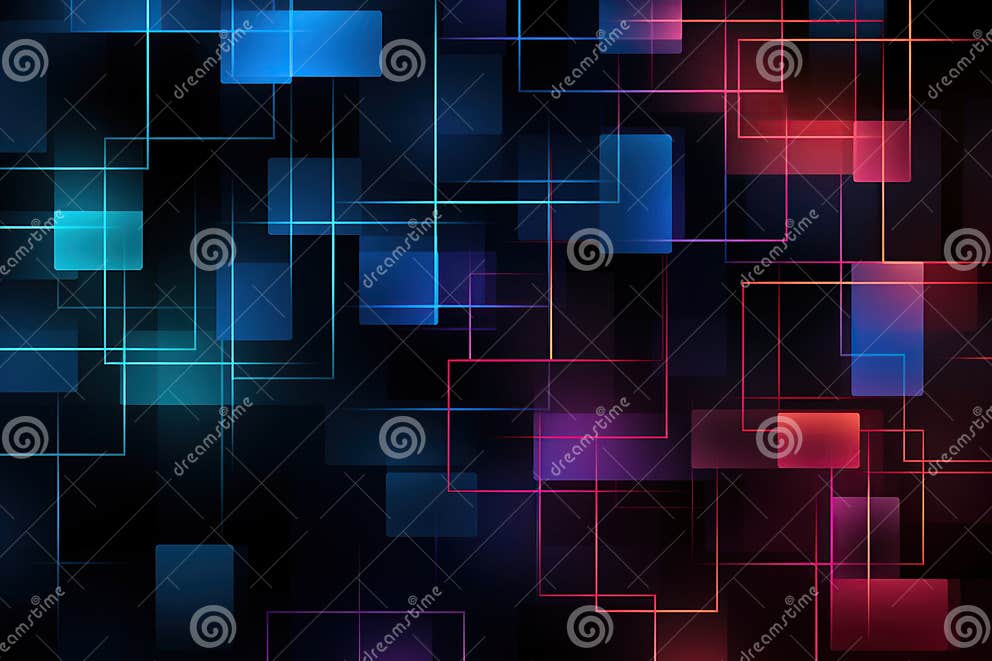 Abstract Technology Background with Squares and Rectangles. Vector ...