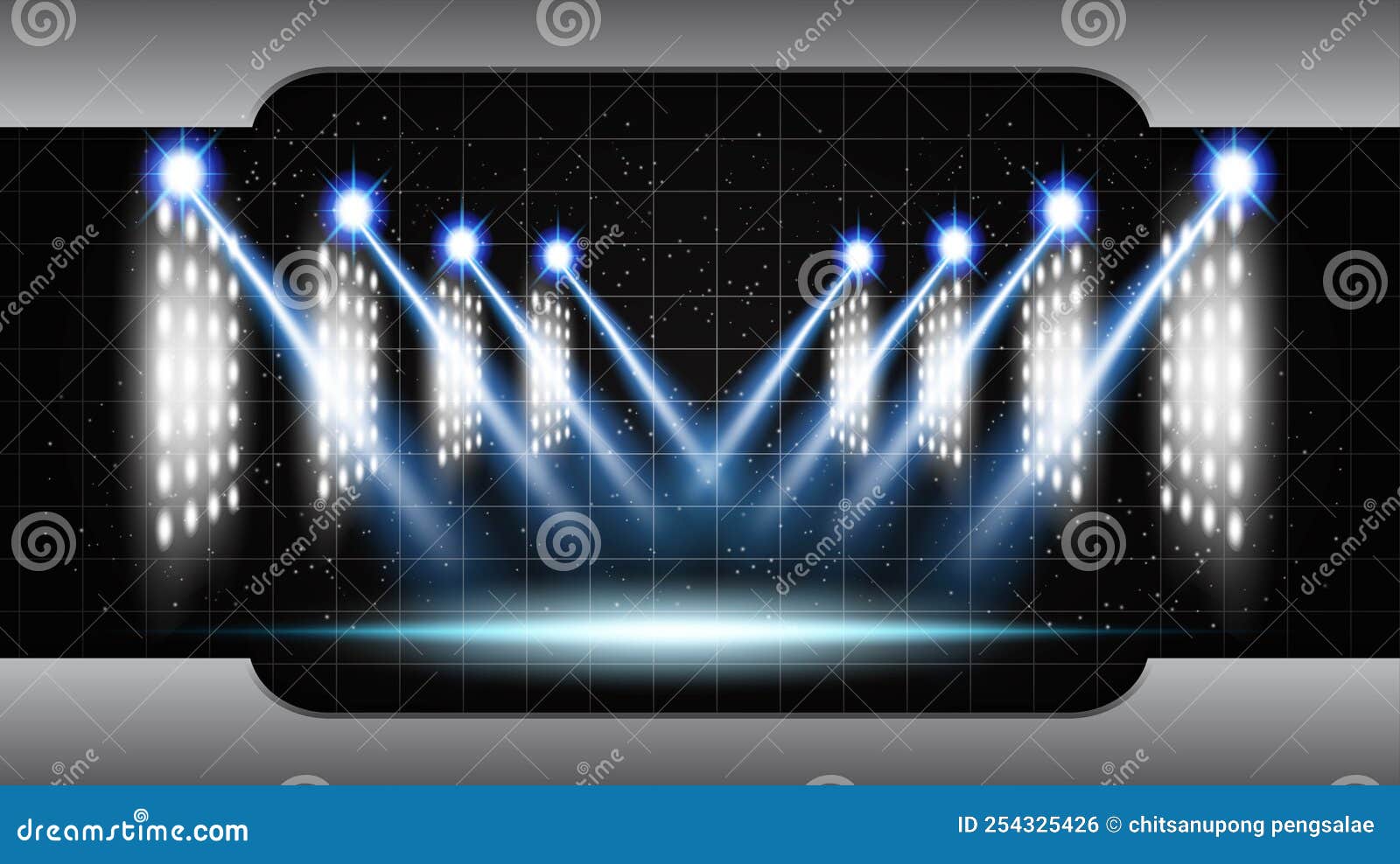 Abstract Technology Background Stadium Stage Hall with Scenic Lights of ...