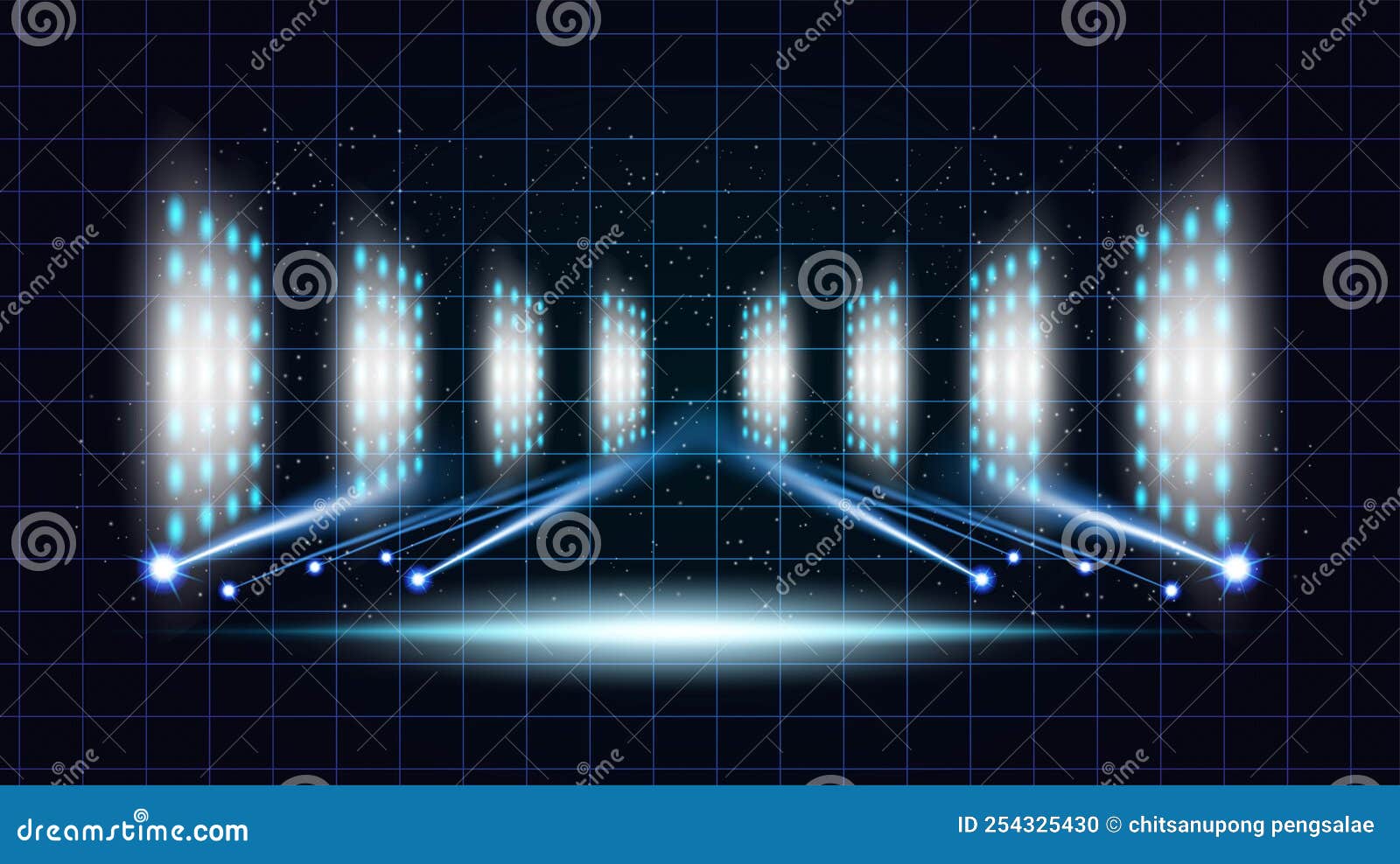 Abstract Technology Background Stadium Stage Hall with Scenic Lights of ...