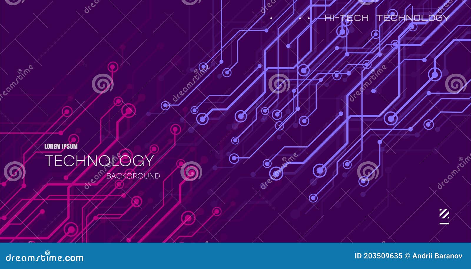 Abstract Technology Background with Various Technological Elements. Hi ...