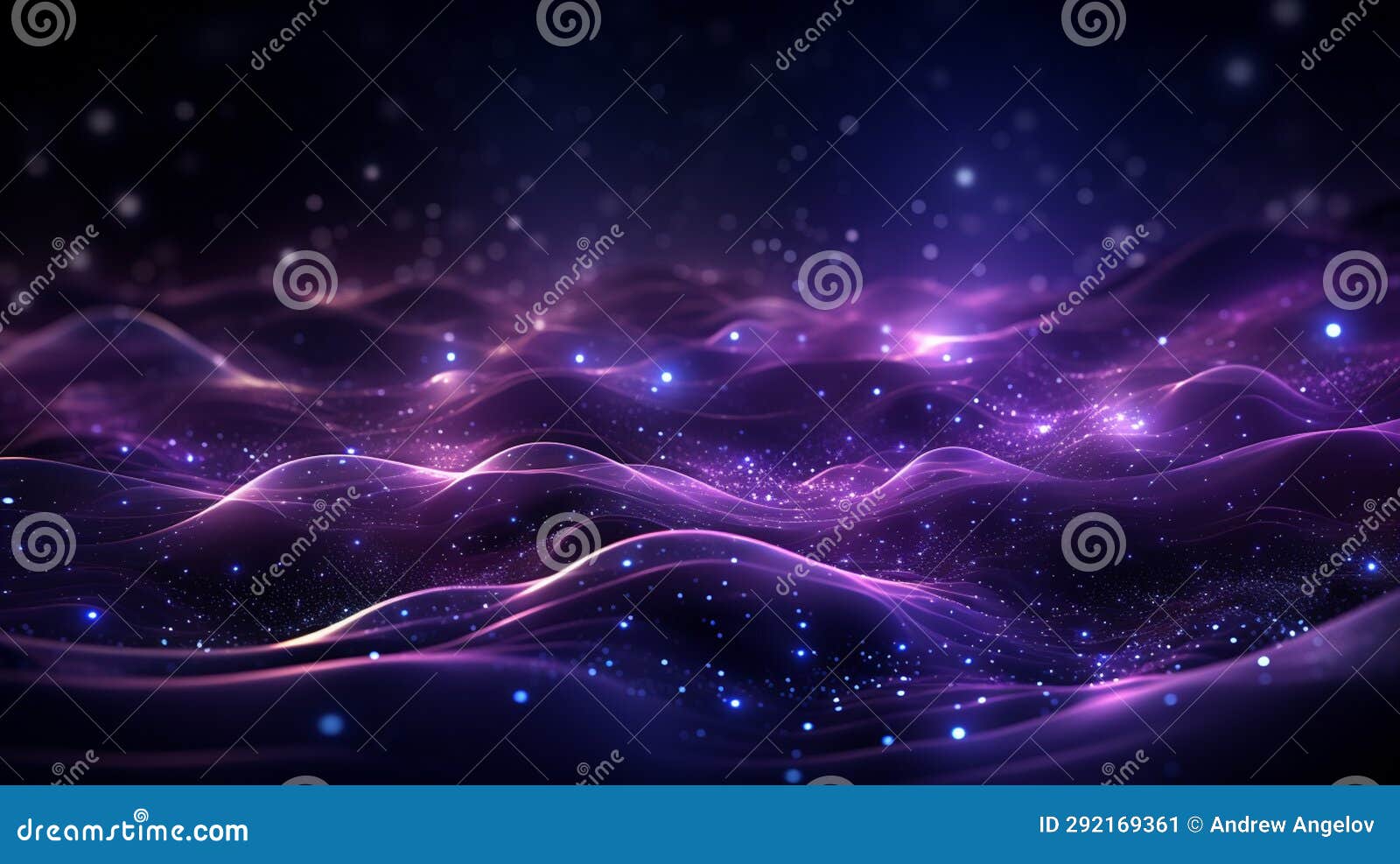 Abstract Technology Background, Violet and Blue Colors, Dot Wave ...