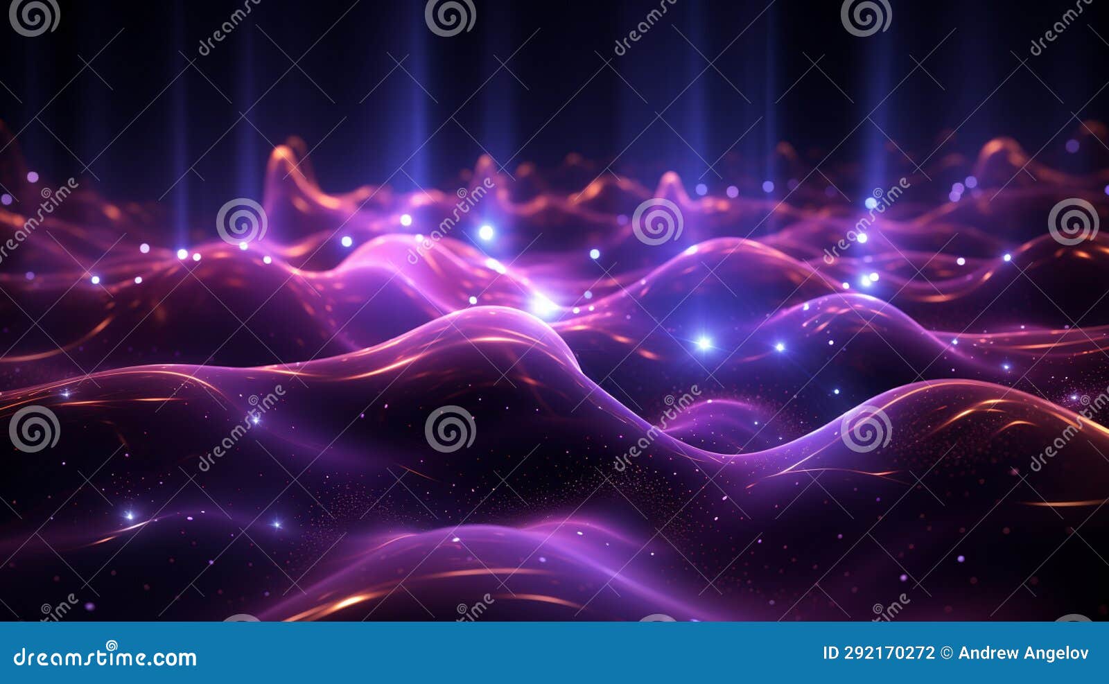 Abstract Technology Background, Violet and Blue Colors, Dot Wave ...