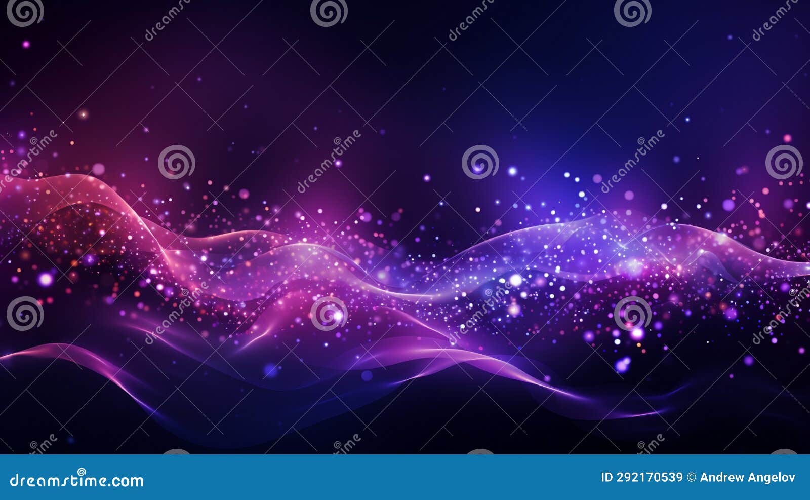 Abstract Technology Background, Violet and Blue Colors, Dot Wave ...
