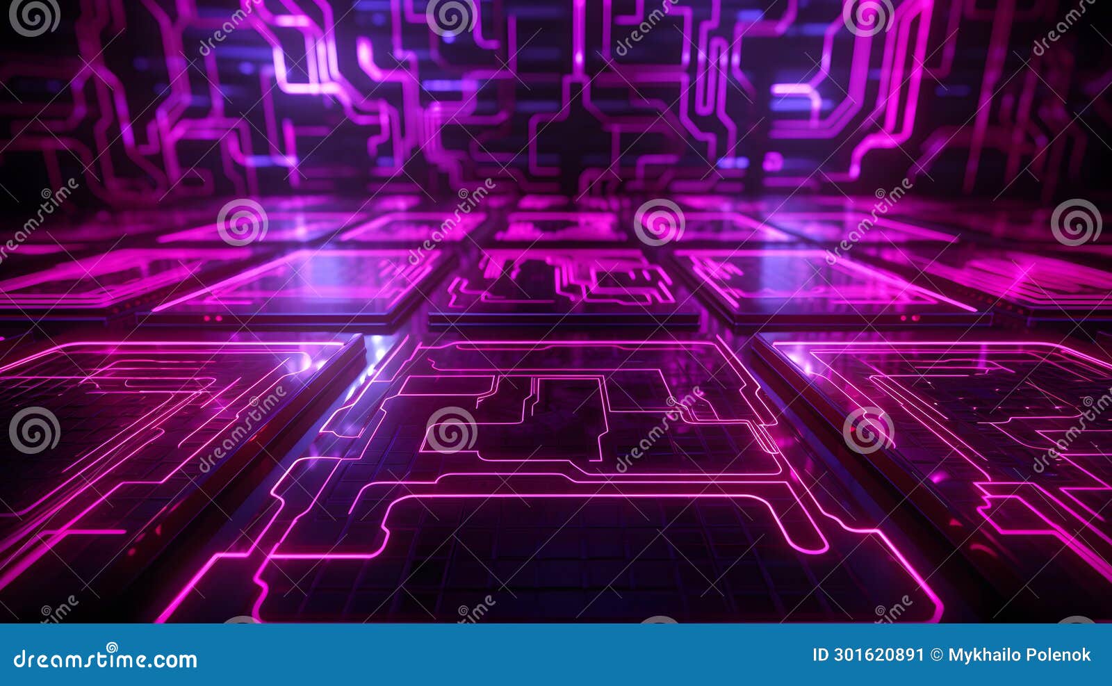 Abstract Technology Background with Wavy Color Grid. Analytics Data Algorithms. Computing ...