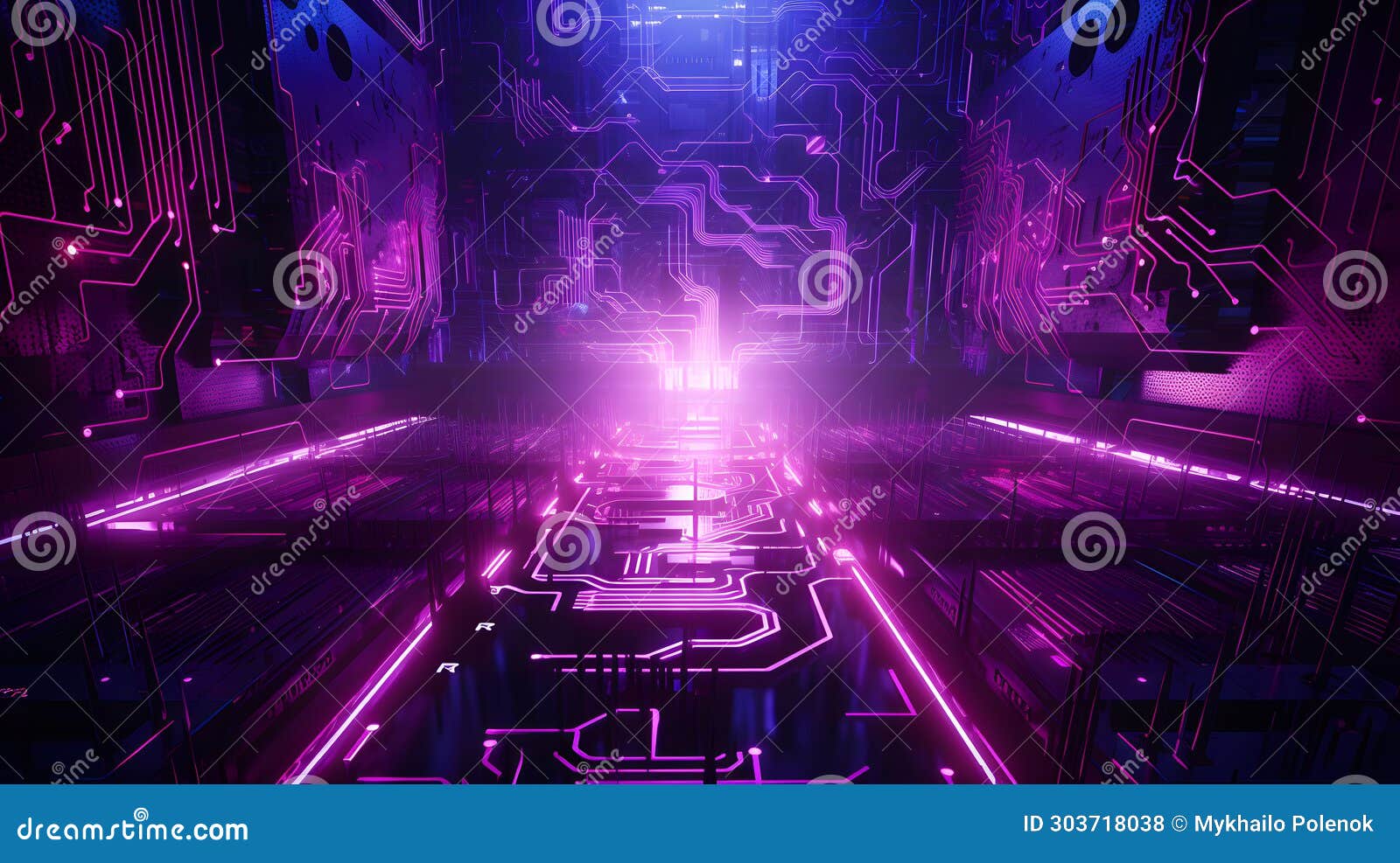 Abstract Technology Background with Wavy Color Grid. Analytics Data Algorithms. Computing ...