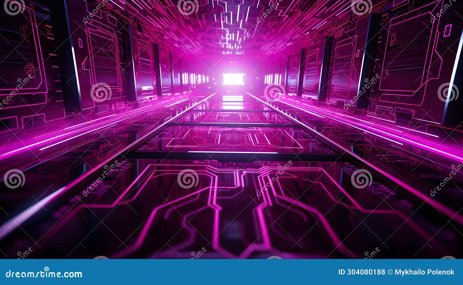 Abstract Technology Background with Wavy Color Grid. Analytics Data ...