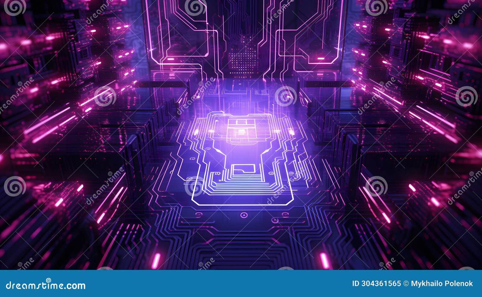 Abstract Technology Background with Wavy Color Grid. Analytics Data Algorithms. Computing ...