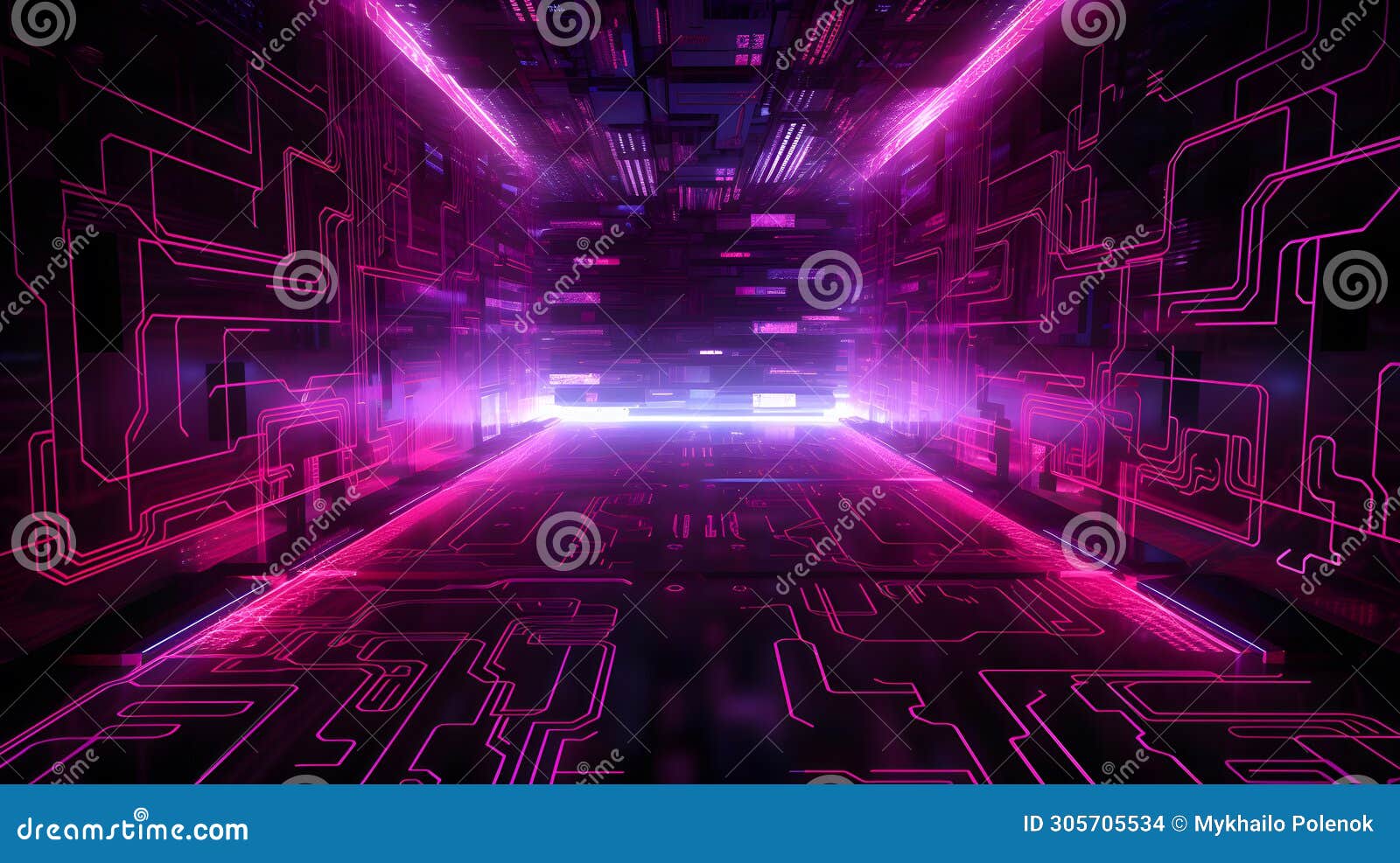 Abstract Technology Background with Wavy Color Grid. Analytics Data Algorithms. Computing ...