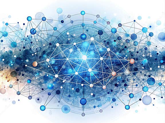 Abstract Technology Big Data on White Background Stock Illustration ...