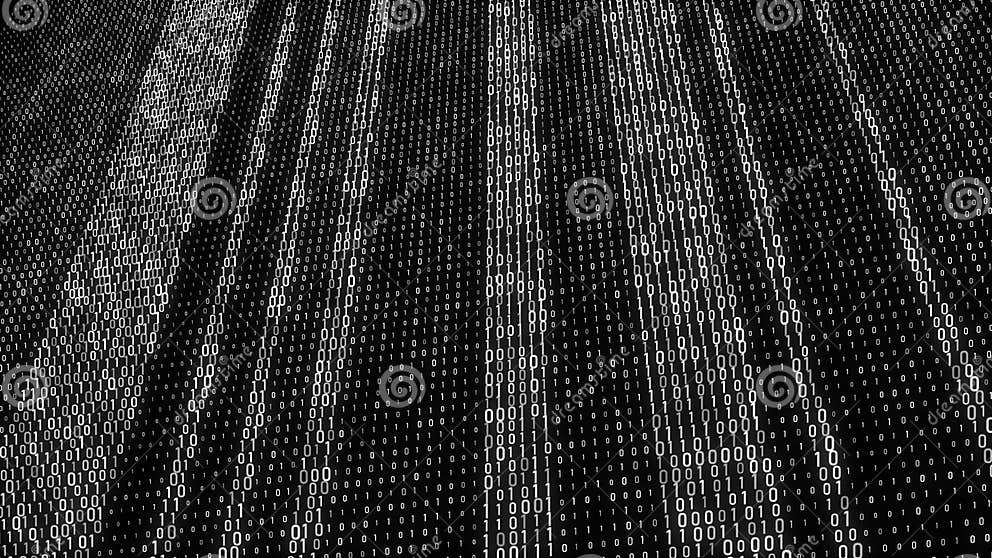 Abstract Technology Binary Code Background Computer Code Digital Flow Big Data And