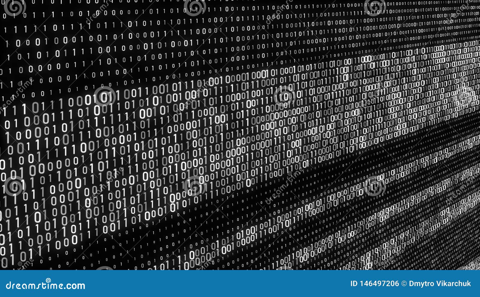 Abstract Technology Binary Code Background Computer Code Digital Flow