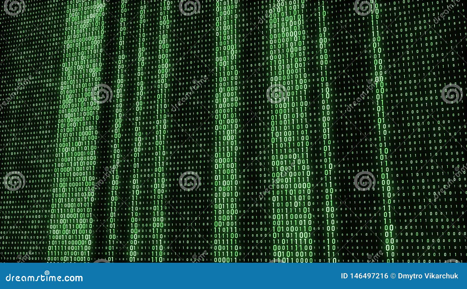 Abstract Technology Binary Code Background. Computer Code. Digital Flow. Big Data and ...