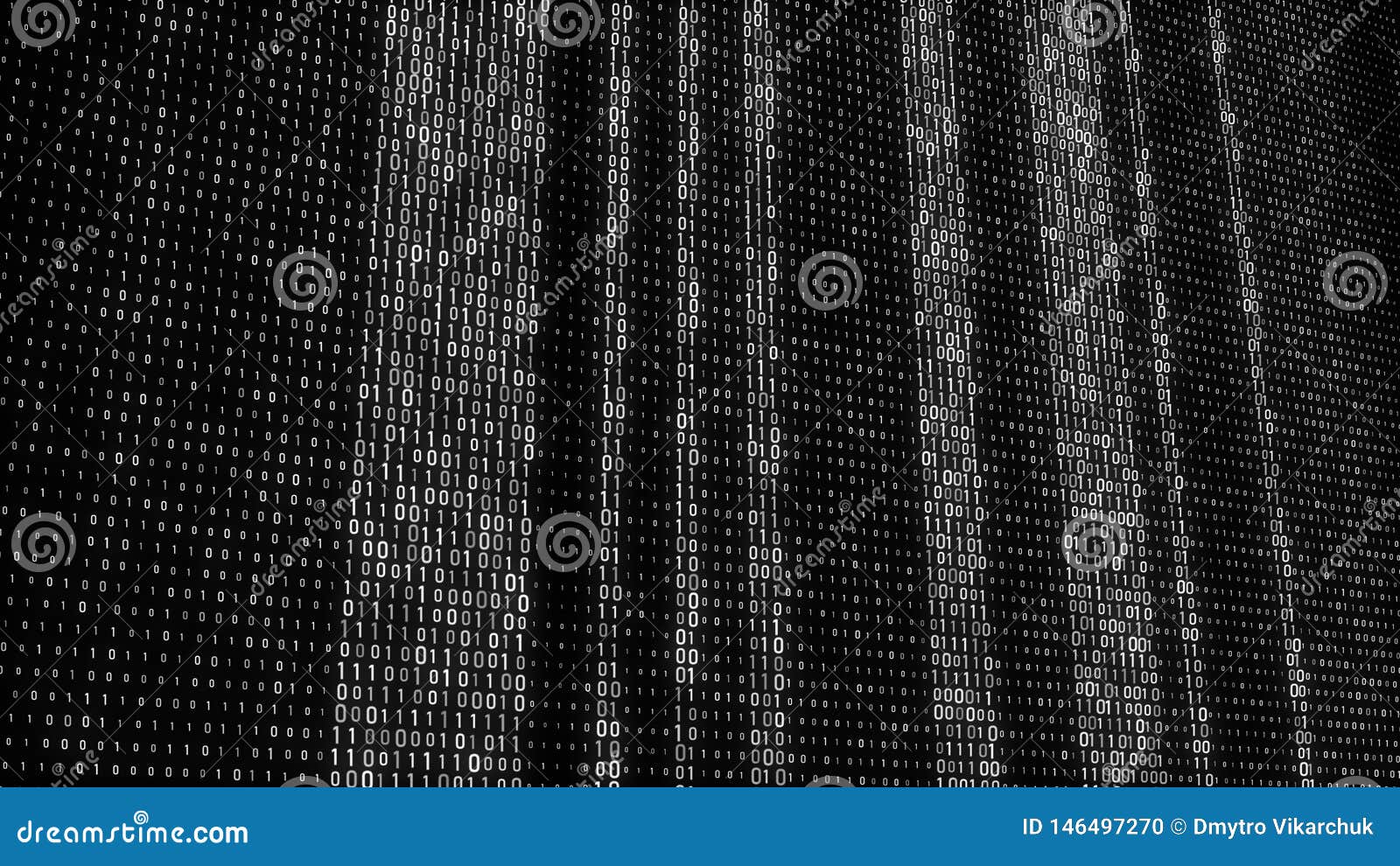 Abstract Technology Binary Code Background. Computer Code. Digital Flow. Big Data and ...