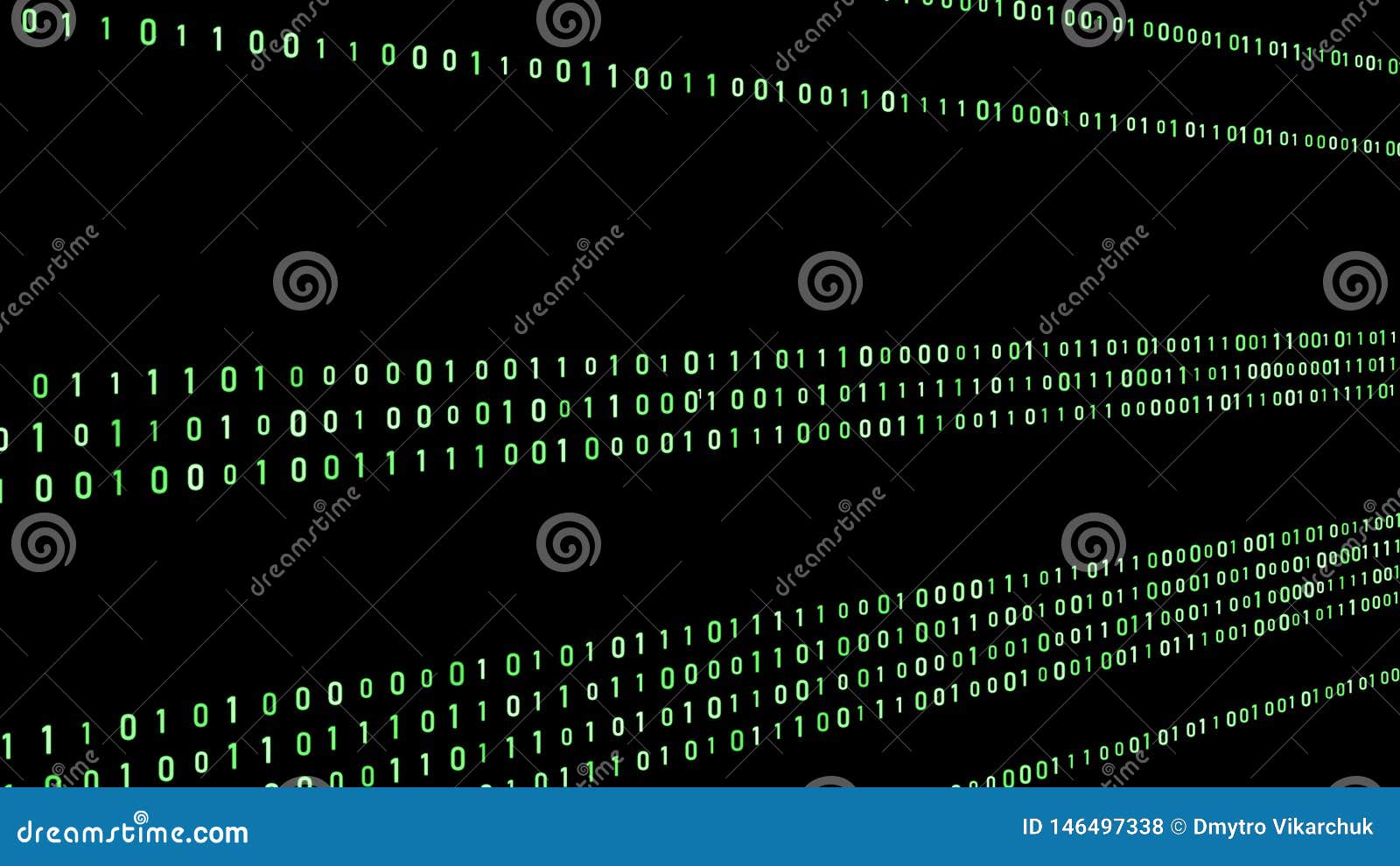 Abstract Technology Binary Code Background Computer Code Digital Flow