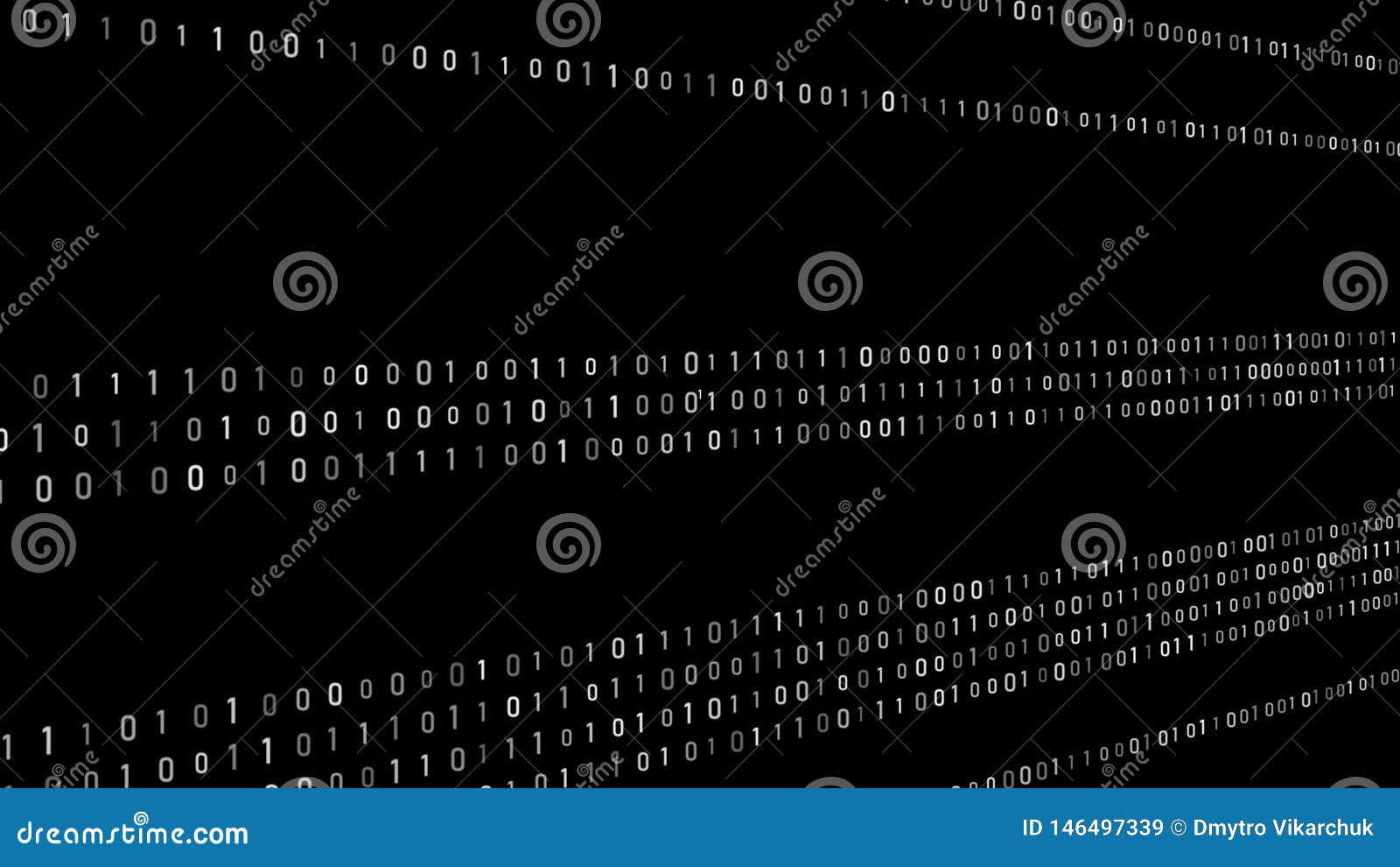 Abstract Technology Binary Code Background Computer Code Digital Flow