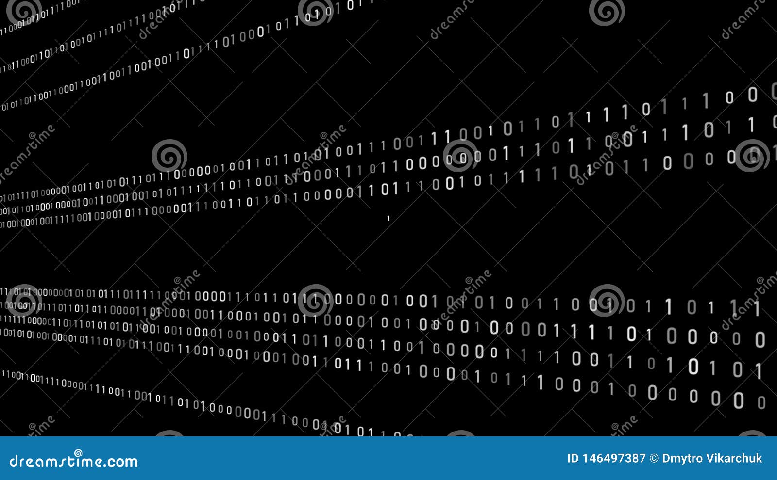 Abstract Technology Binary Code Background Computer Code Digital Flow
