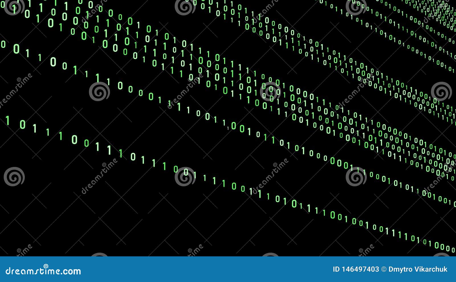 Abstract Technology Binary Code Background Computer Code Digital Flow