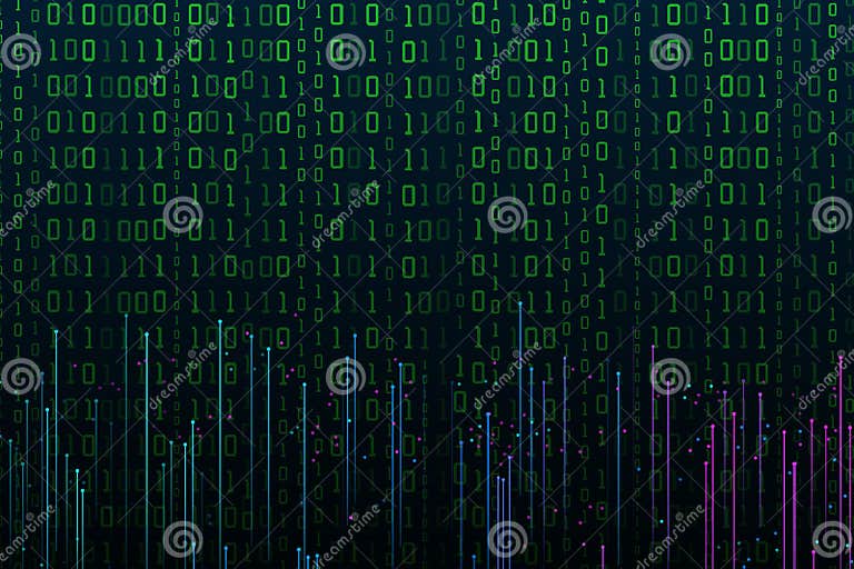 Abstract Technology Binary Code Background.Digital Binary Data and Secure Data Concept with ...