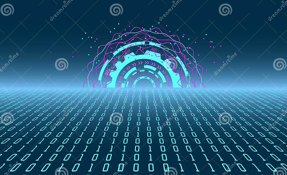 Abstract Technology Binary Code Backgrounddigital Binary Data And Secure Data Concept With