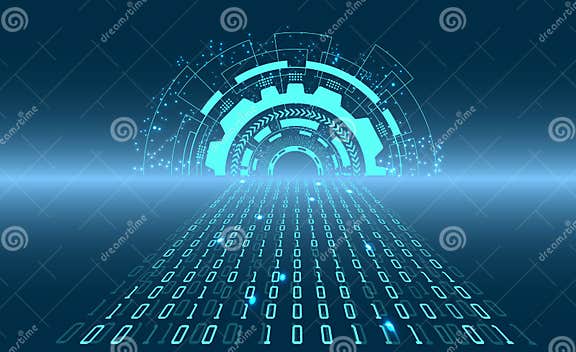 Abstract Technology Binary Code Background.Digital Binary Data and ...