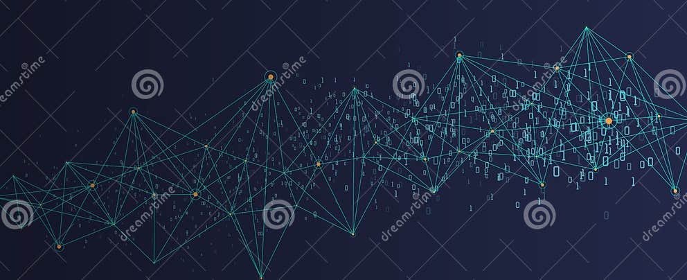 Abstract Technology Binary Code Background.Digital Binary Data and ...