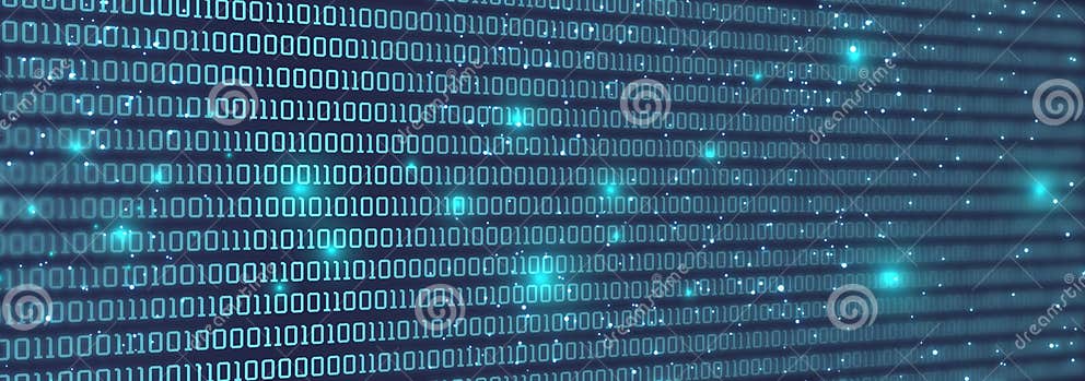 Abstract Technology Binary Code Background.Digital Binary Data and ...