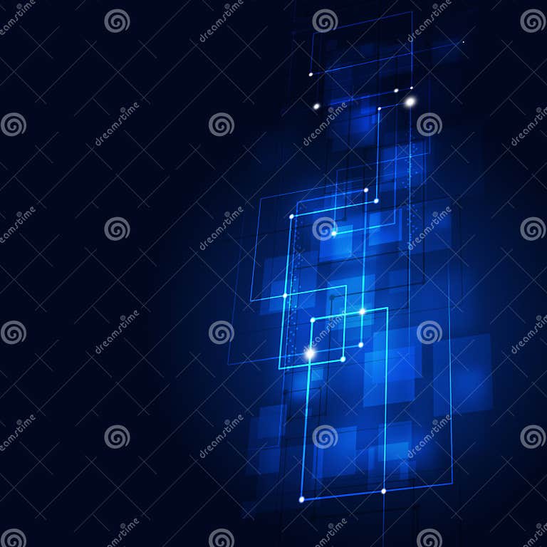 Abstract Technology Blue Background Stock Illustration - Illustration ...