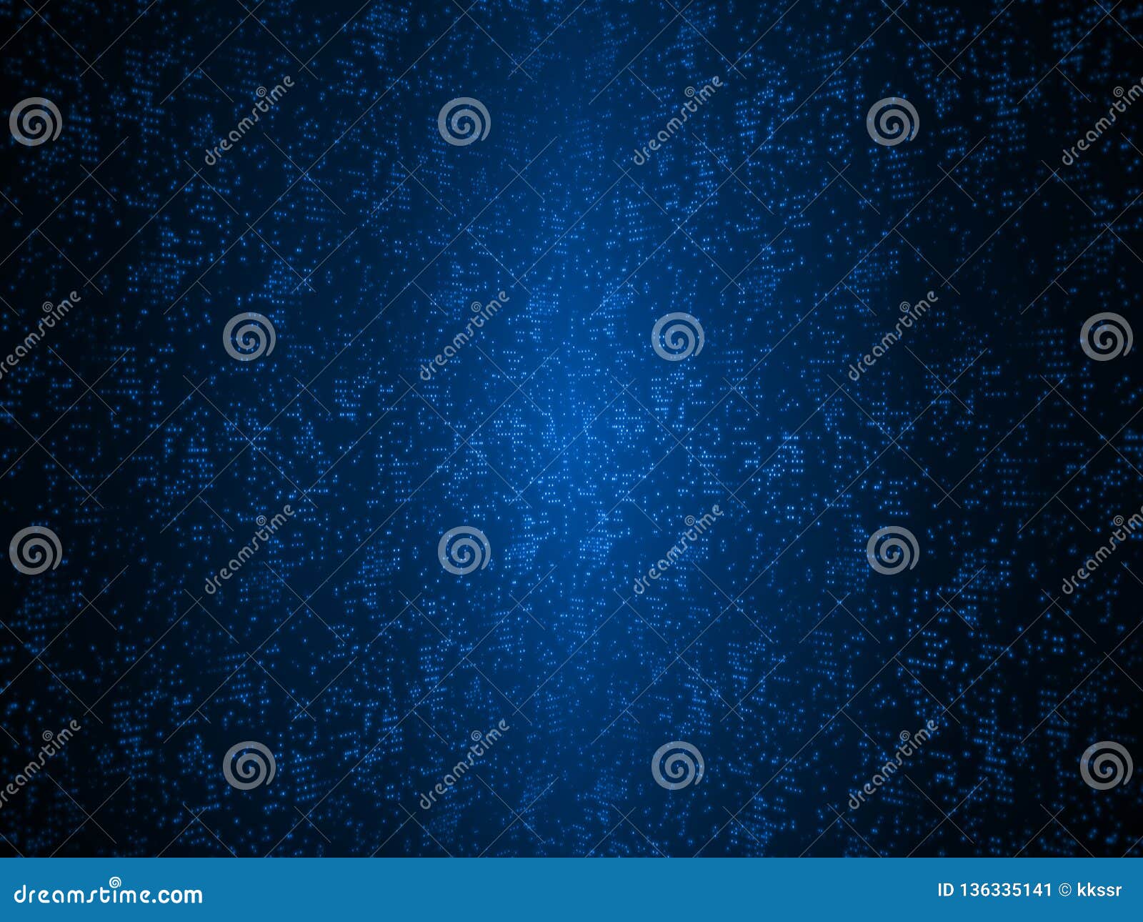 Abstract Technology Blue Dots Background. Glowing Dots Line Up To Form ...