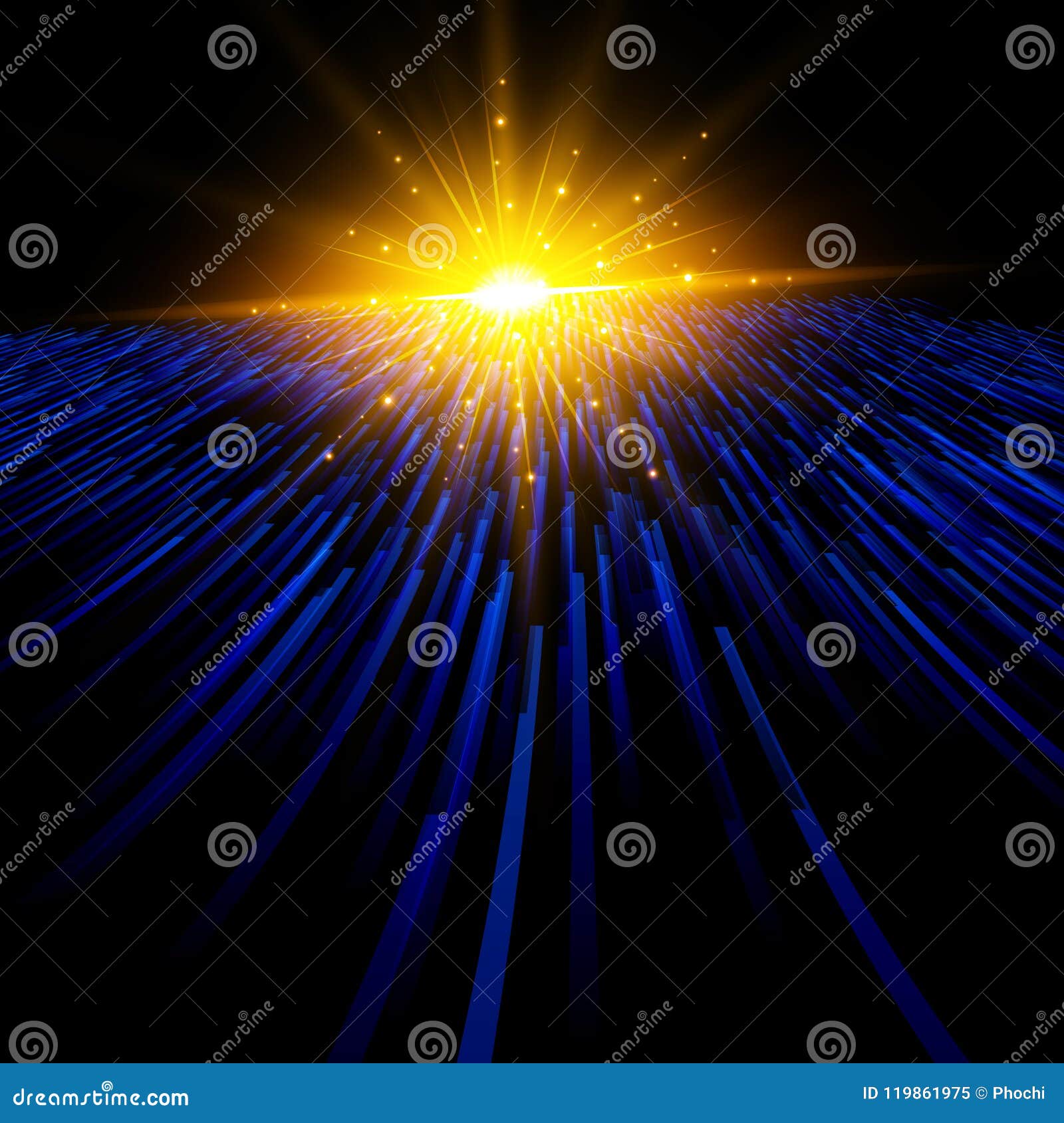 Abstract Technology Blue Light Laser Lines Perspective Moving To Stock ...