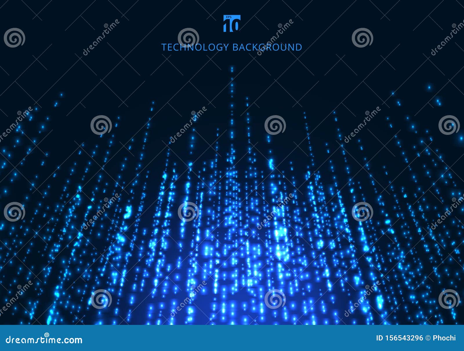 Abstract Technology Blue Magic Sparkling Glitter Particles Lines ...