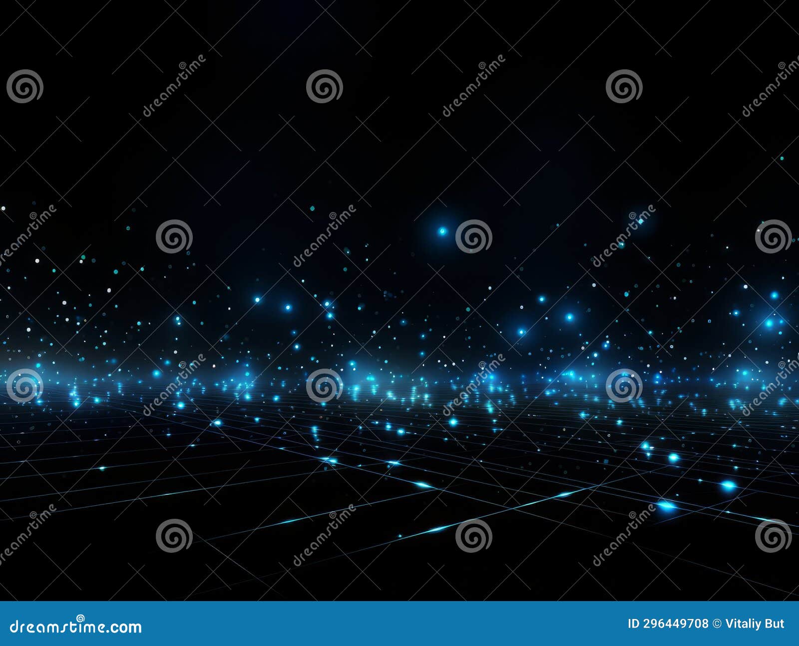 Abstract Sci-fi Blue Background, Business Concept of Digital Future ...