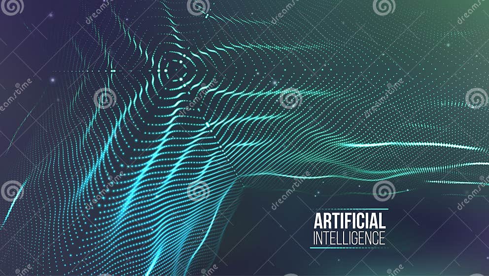 Abstract Technology with Blue Neon Wireframes Stock Vector ...