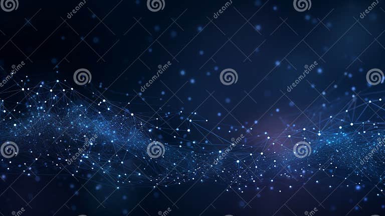 Abstract Technology Blue Particles Background Stock Illustration ...