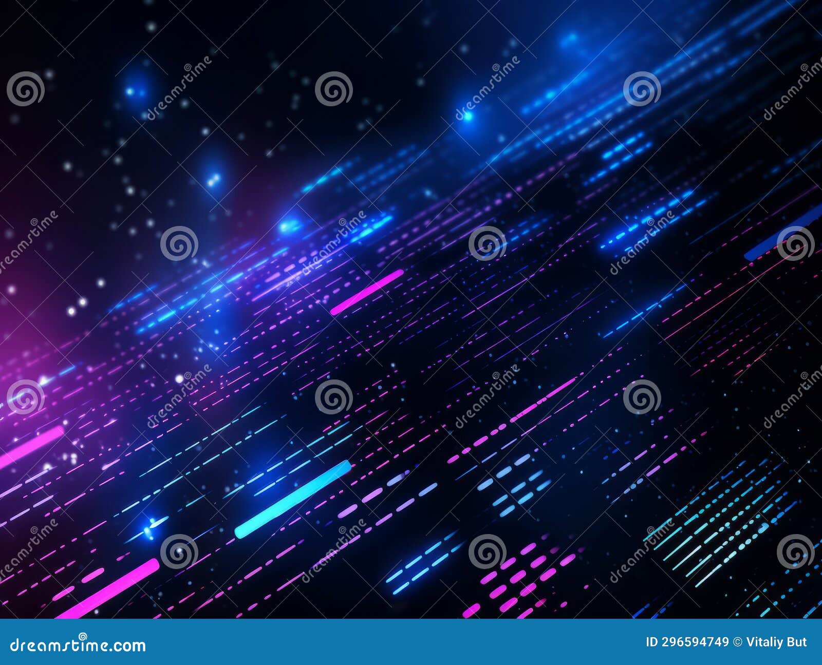 Abstract Sci-fi Blue and Purple Background, Concept of Digital Future ...