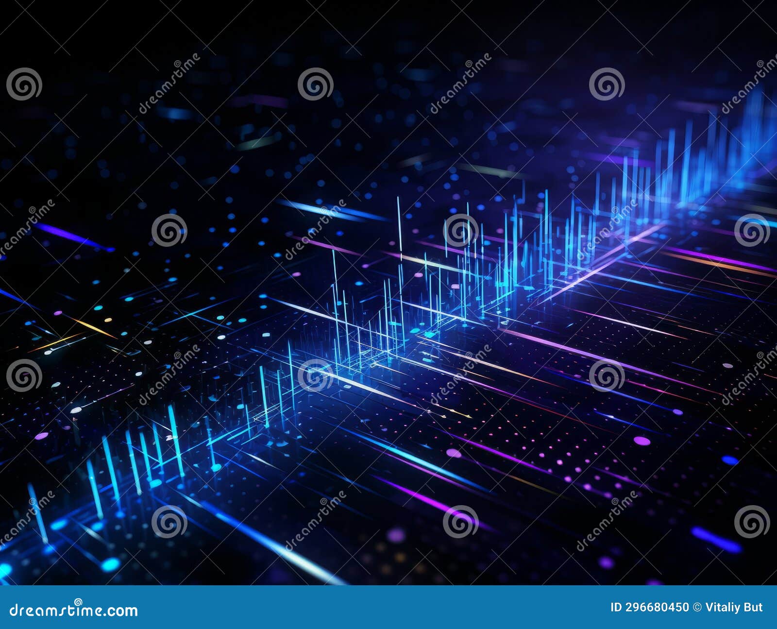 Abstract Sci-fi Blue and Purple Background, Concept of Digital Future ...