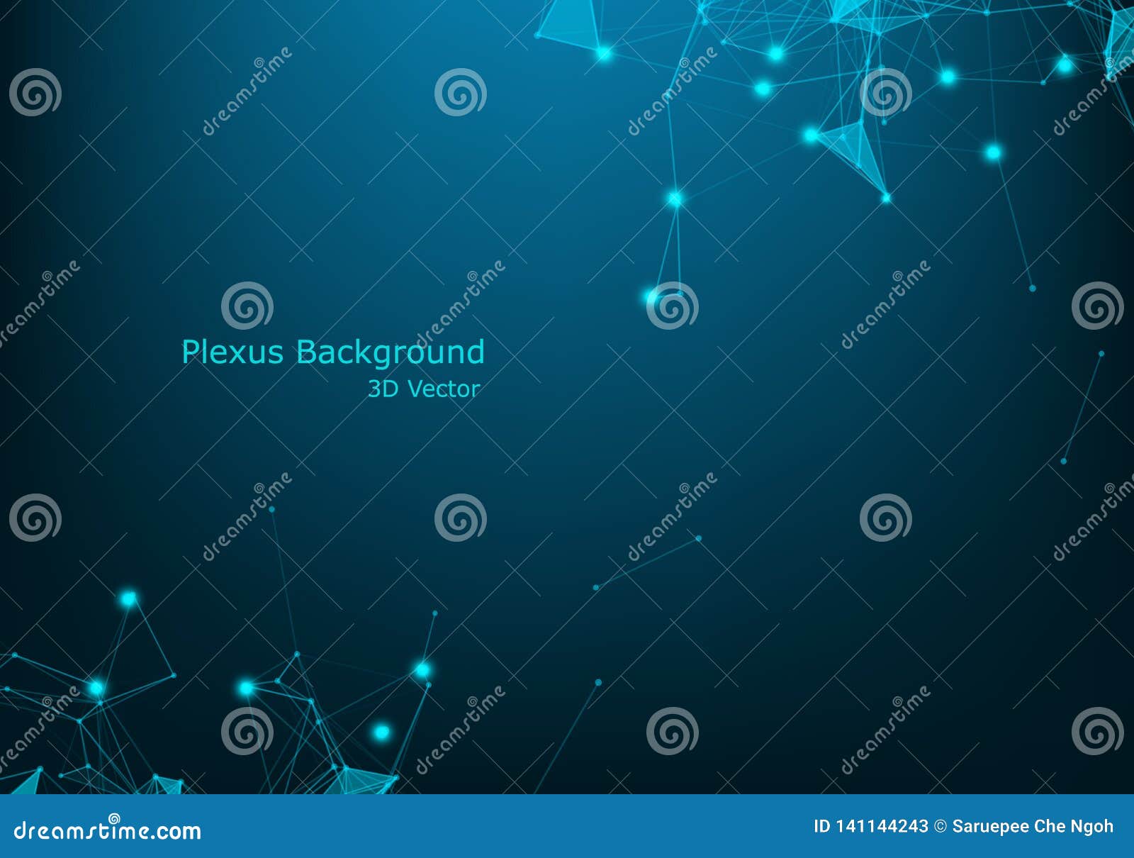 Abstract Technology Blue Wire Network Futuristic Wireframe Data ...