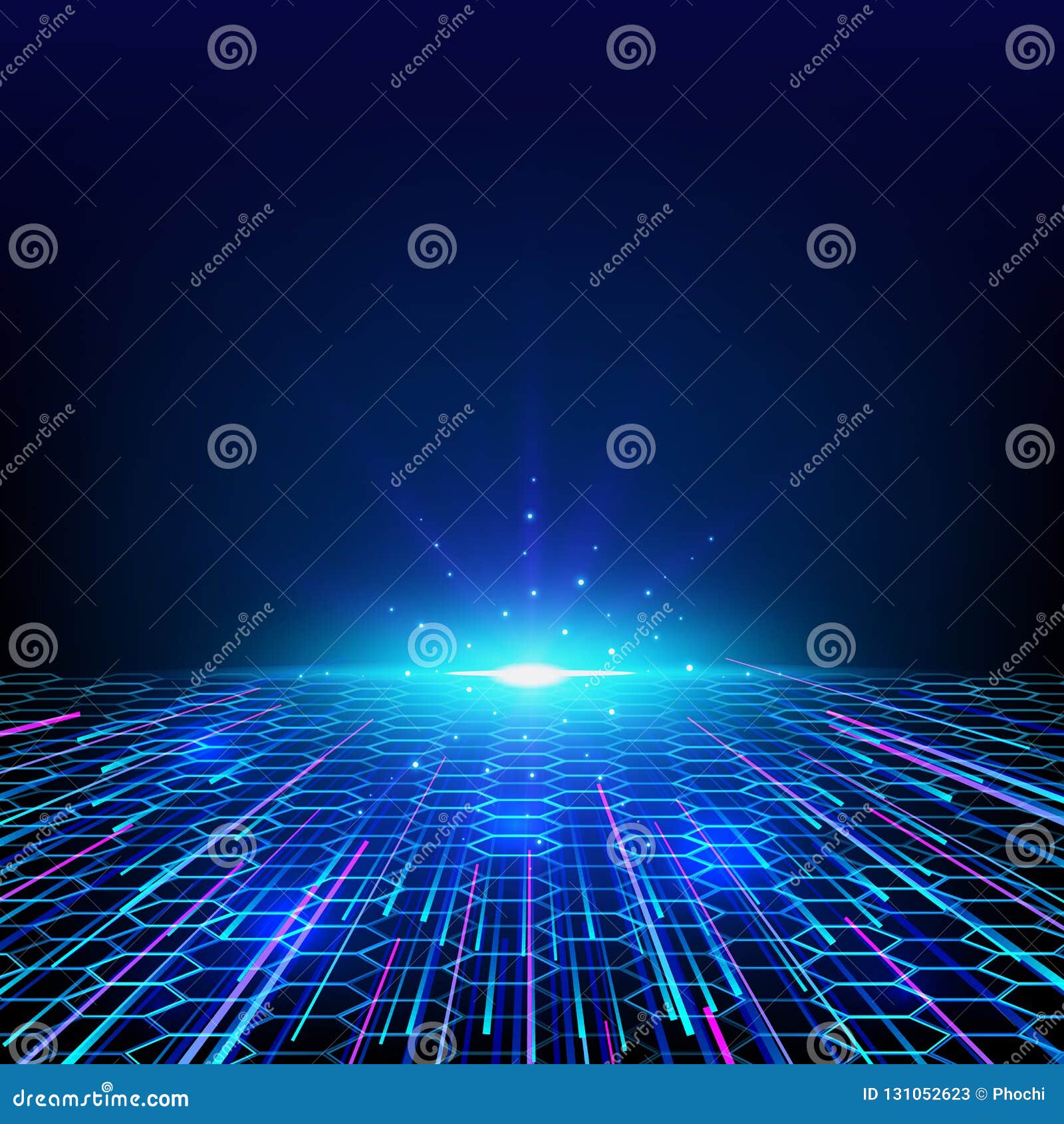 Abstract Technology Blue Wire Network Futuristic Wireframe Data Stock ...