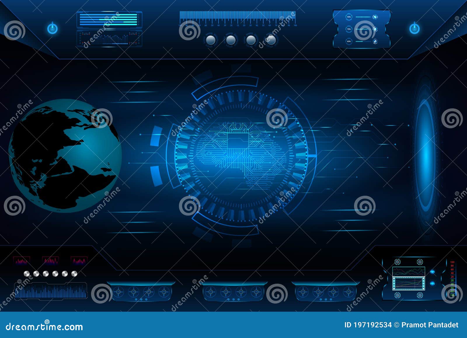 Abstract Technology Brain Circuit Connect The World Connect Concept ...