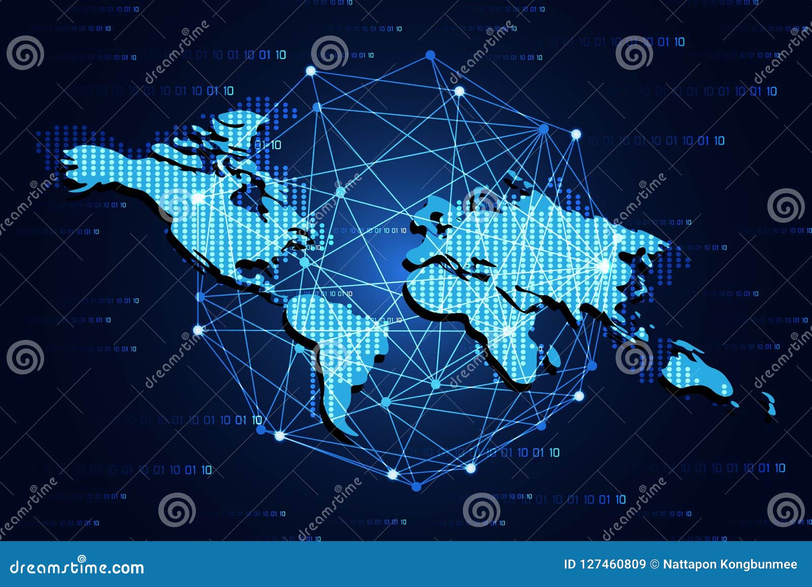 Abstract Technology Business Concept Map and Digital Link on Hi Stock ...
