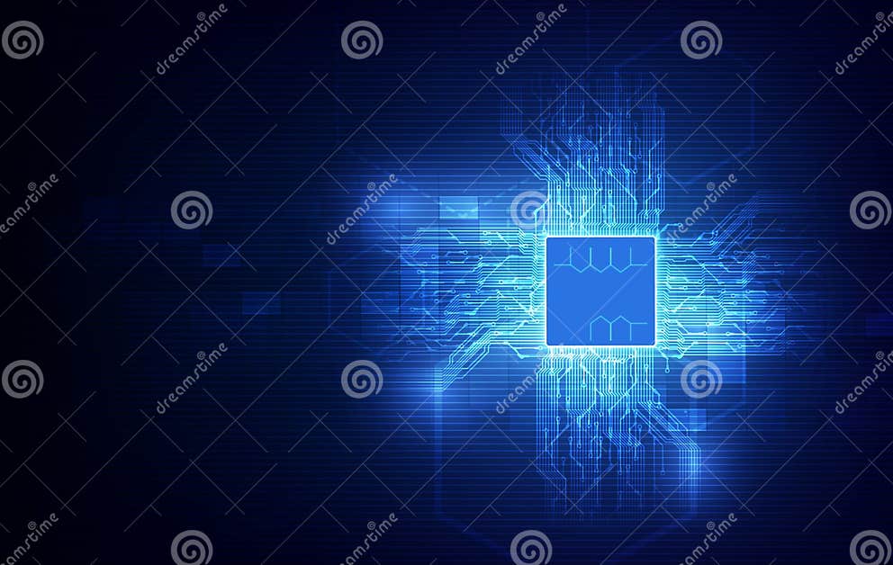 Abstract Technology Chip Processor Background Circuit Board and Html Code, Blue Technology ...