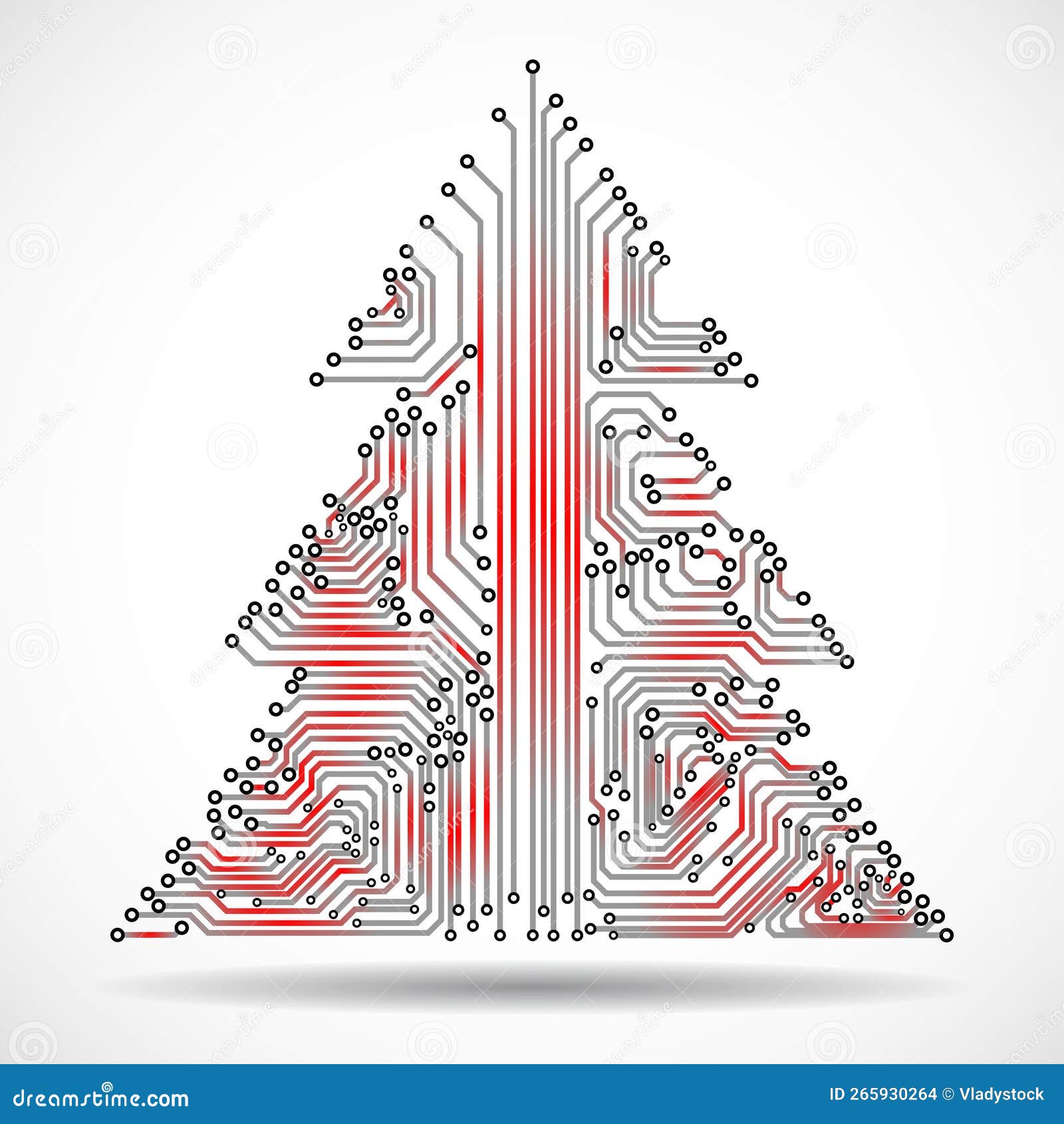 Abstract Technology Christmas Tree, Circuit Board Stock Vector ...